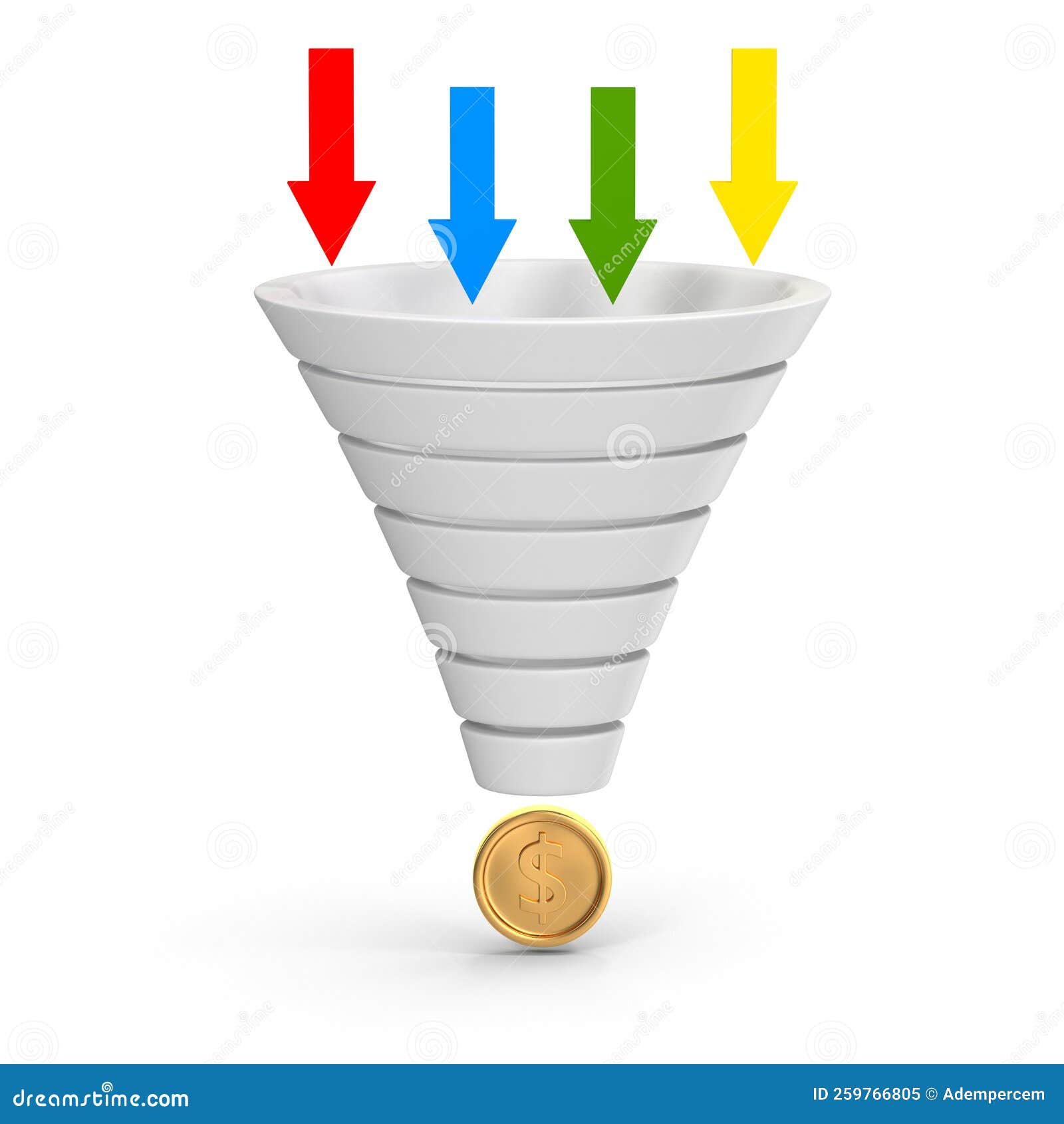 3d Arrow Funnel Cartoon Vector | CartoonDealer.com #39628435