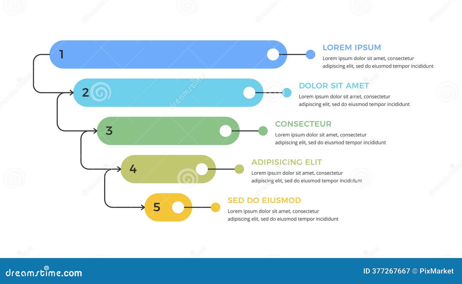 3D Segmented Funnel Chart Vector Illustration | CartoonDealer.com ...