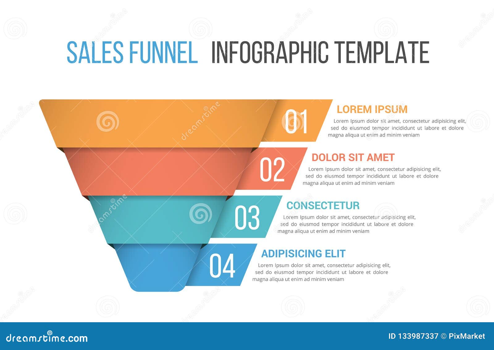 Funnel Diagram Template stock vector. Illustration of geometry - 133987337