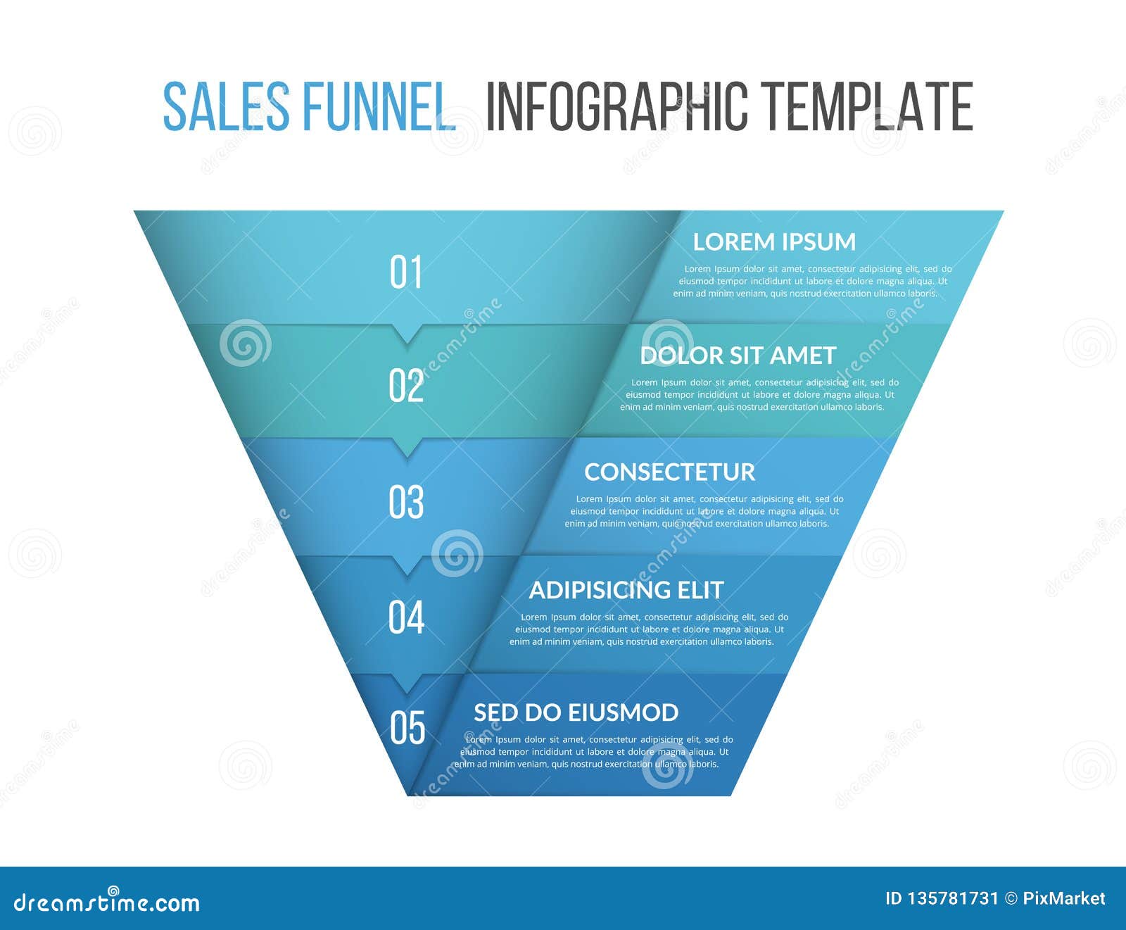 Funnel Diagram Template stock vector. Illustration of option - 135781731