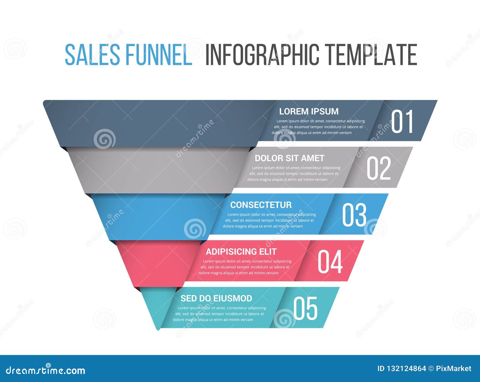 Funnel Diagram Template stock vector. Illustration of data - 132124864