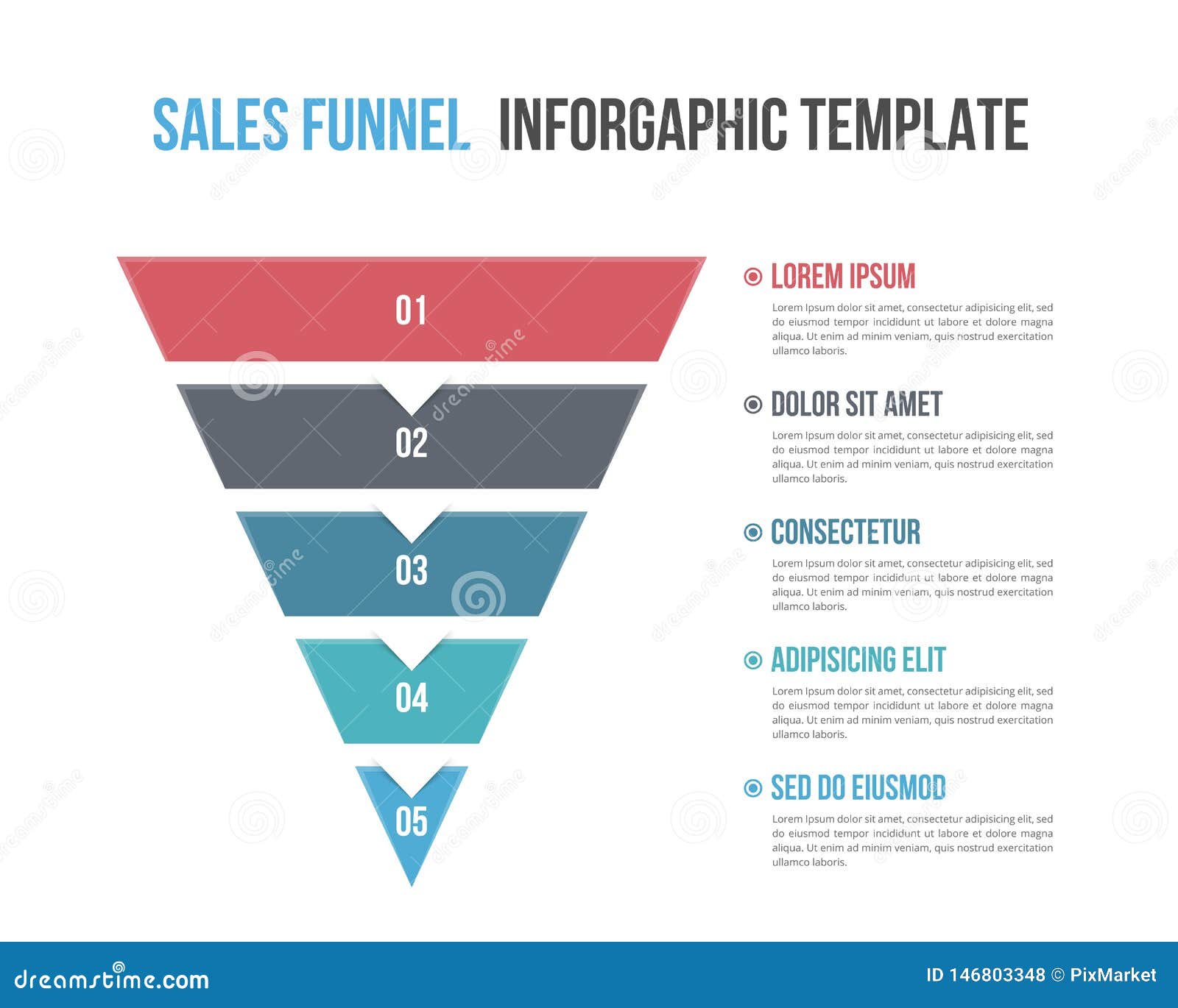Funnel Diagram Template stock vector. Illustration of marketing - 146803348