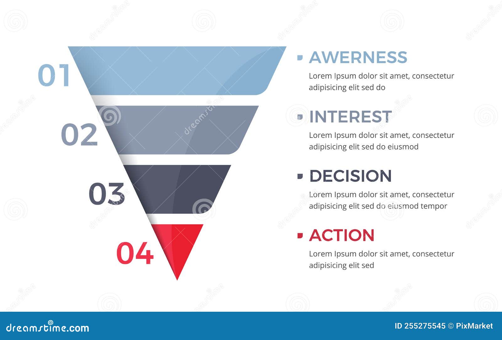 Funnel Diagram Template stock vector. Illustration of design - 255275545