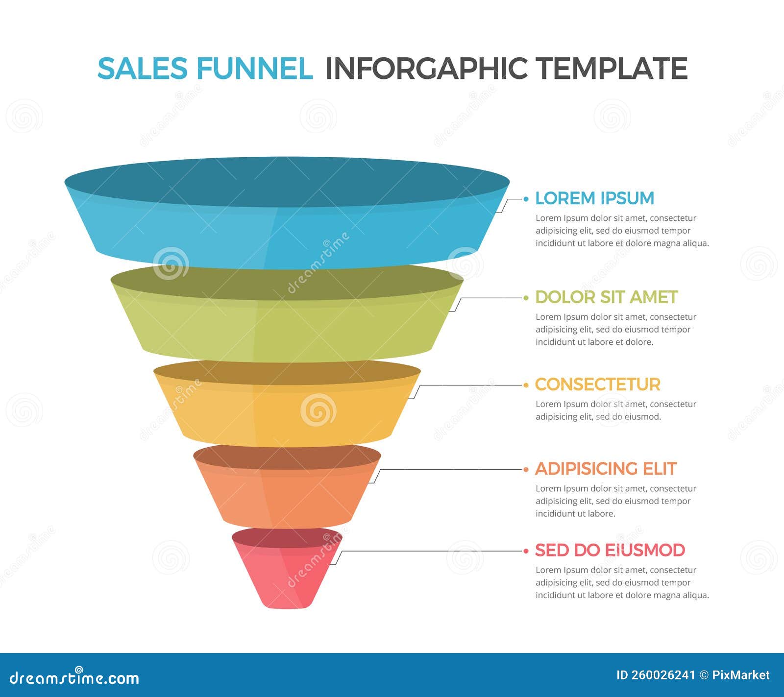 Funnel Diagram Template stock vector. Illustration of option - 260026241