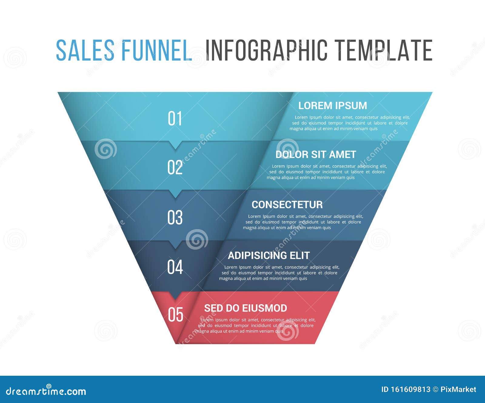 Funnel Diagram Five Steps Template. Clipart Image Vector Illustration ... Funnel Diagram Five Steps Template. Clipart Image Vector Illustration ...
