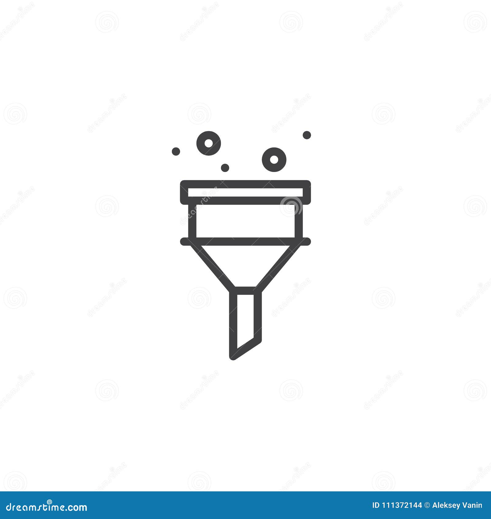 Funnel filter outline icon stock vector. Illustration of water - 111372144