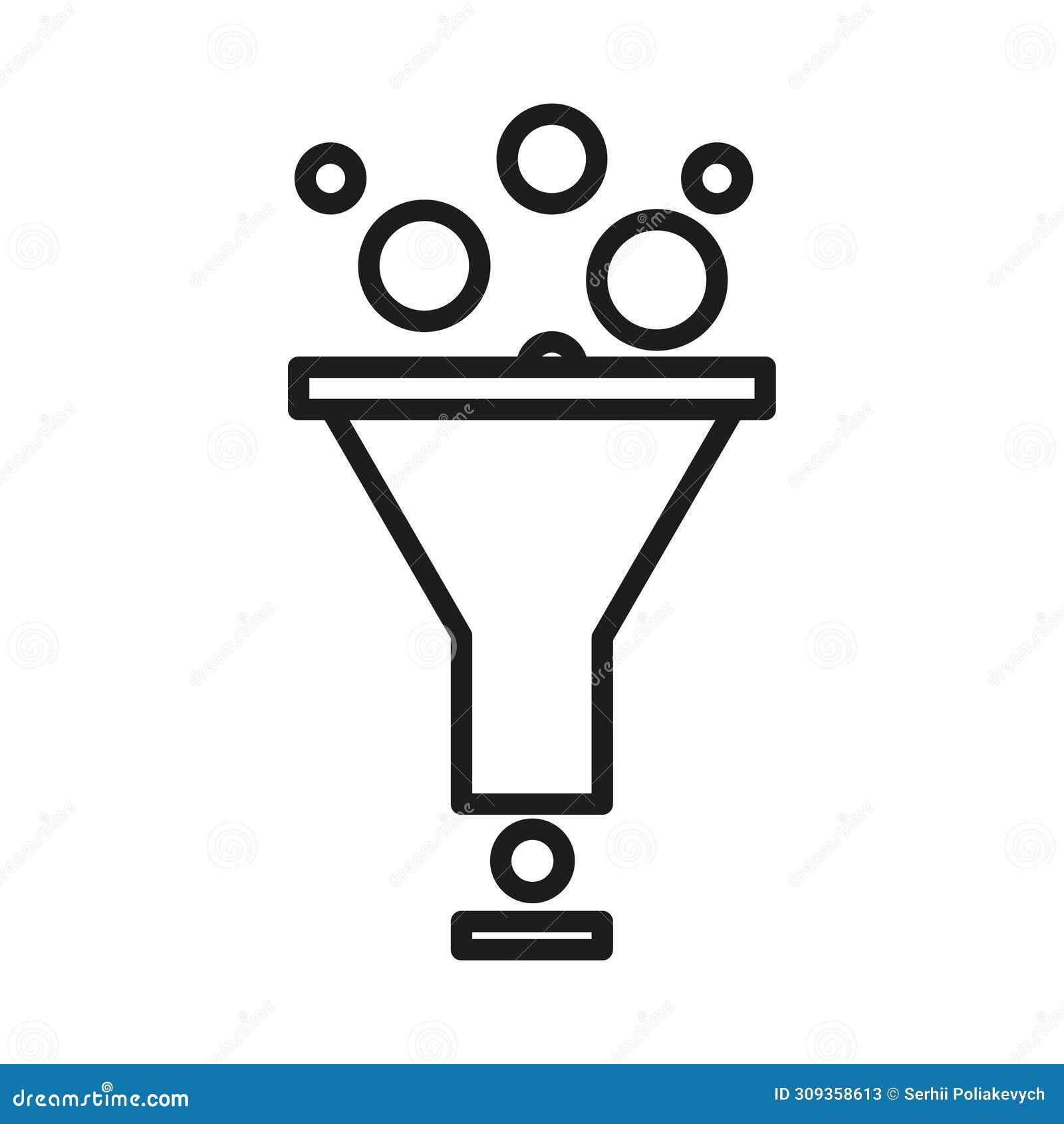 Funnel Filter Process Icon. Streamline Flow Concept. Vector ...