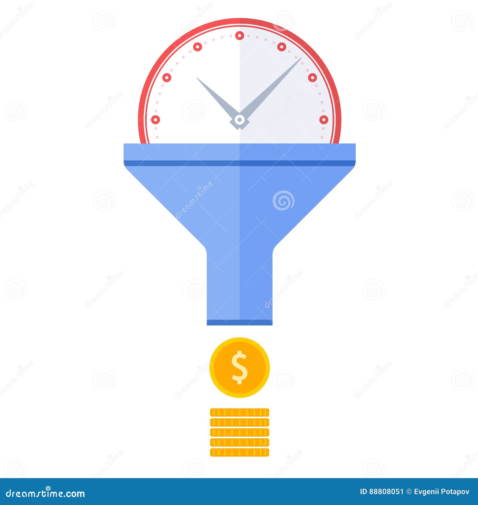 Funnel Flow and Effective Time Management Concept Vector Flat Il Stock ...