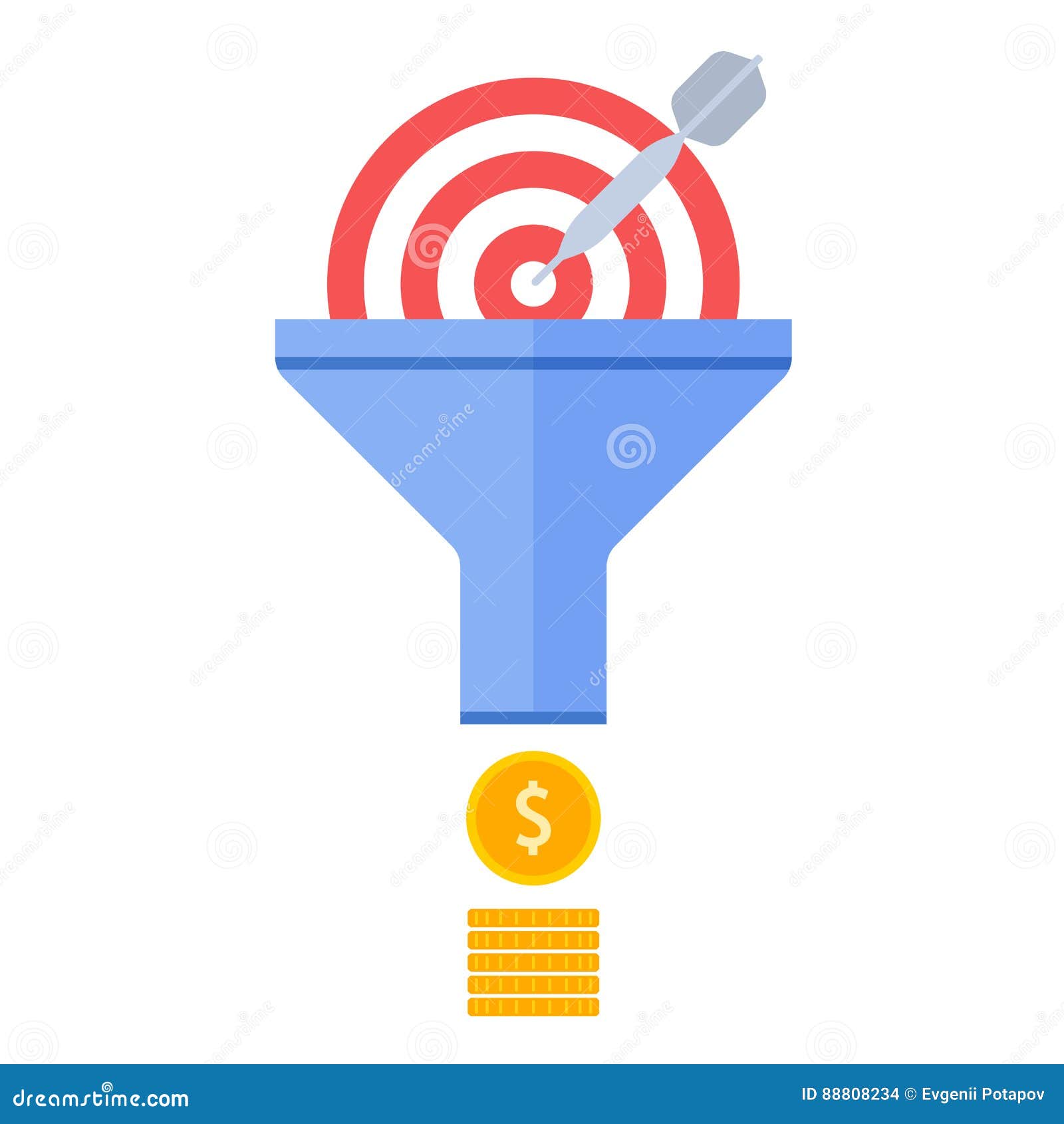 Funnel Flow Chart. Vector Template For Diagram | CartoonDealer.com ...