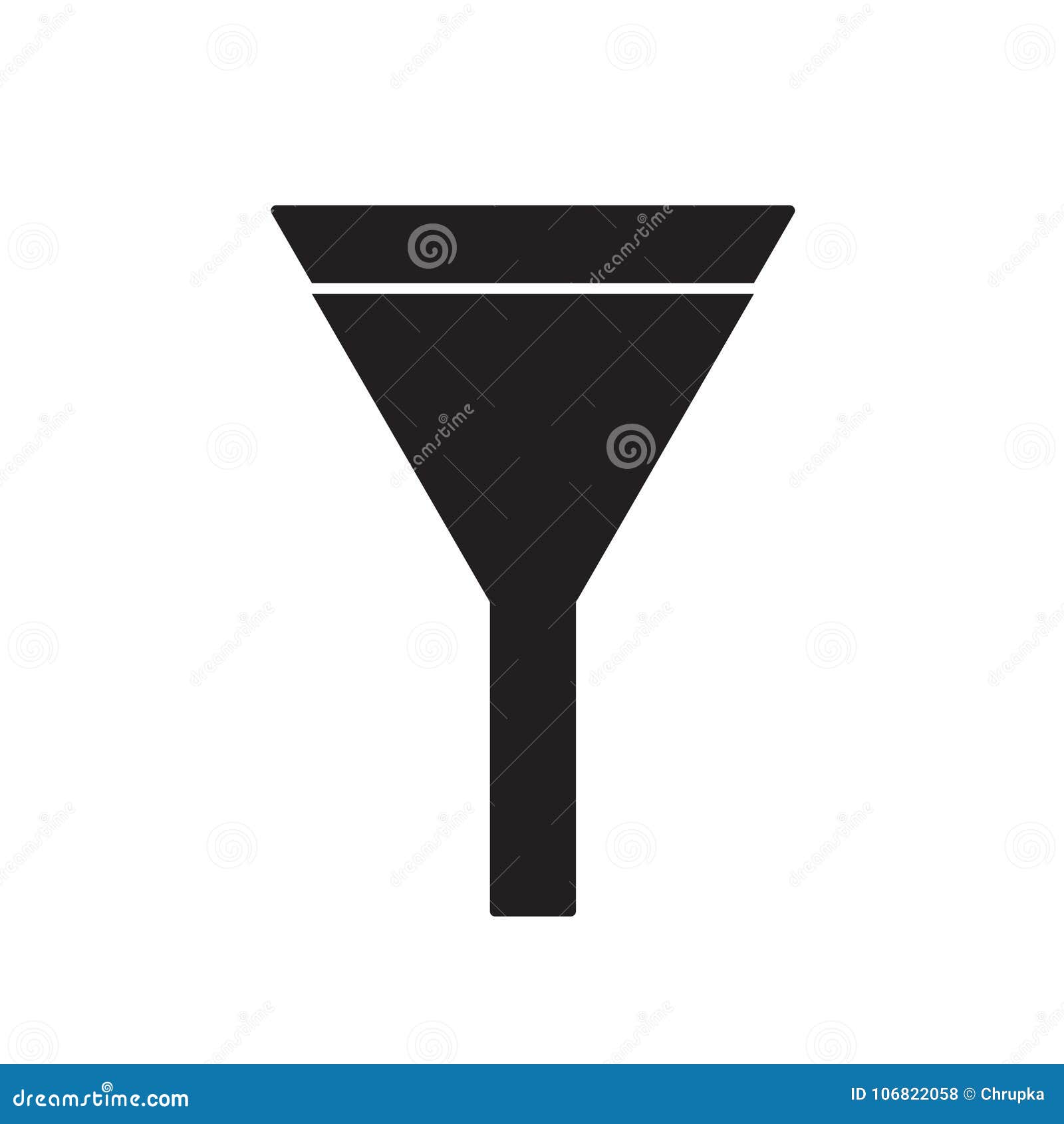 Funnel icon stock vector. Illustration of silhouette - 106822058
