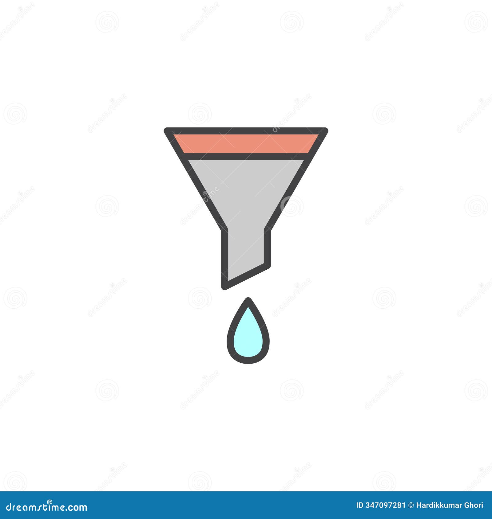 Funnel Icon in Colored Version Stock Vector - Illustration of liquid ...