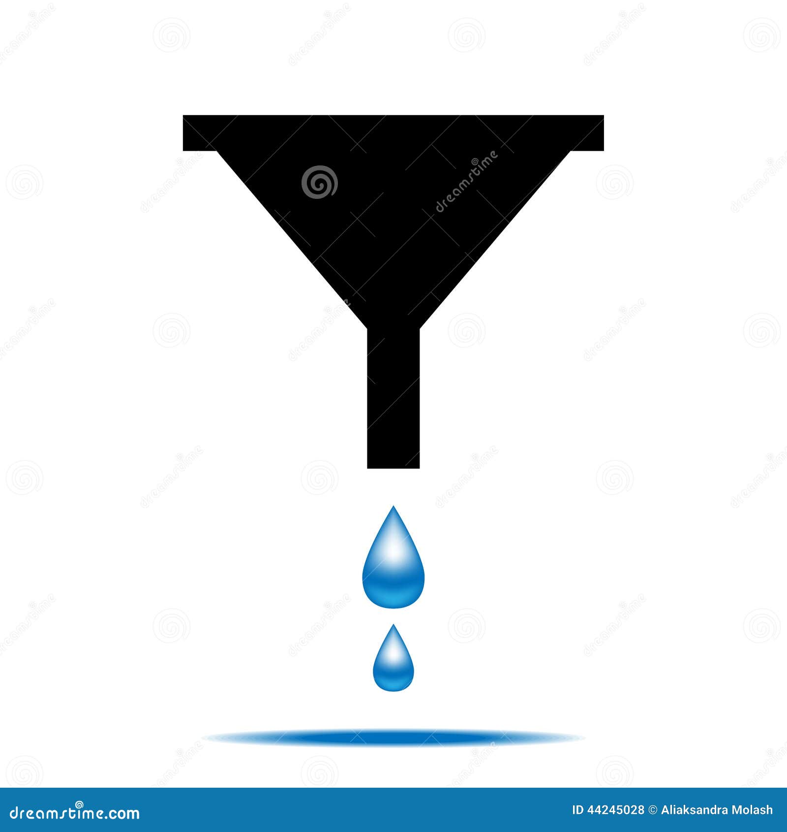 Funnel Icon with Drops of Water Stock Vector - Illustration of blue ...