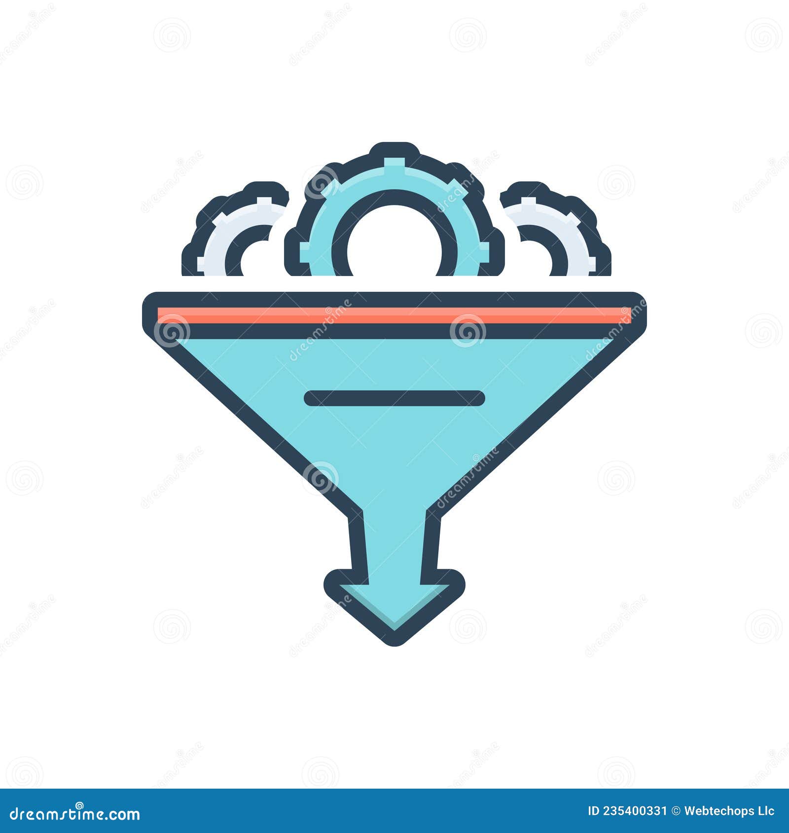 Color Illustration Icon for Funnel, Gear and Optimization Stock ...
