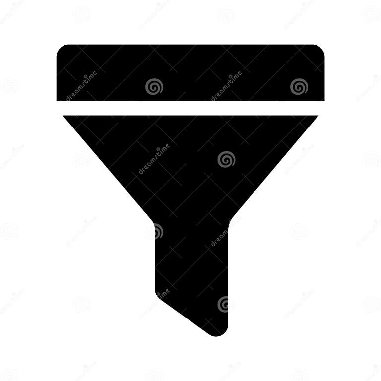 Funnel stock illustration. Illustration of glyph, filtration - 339444206