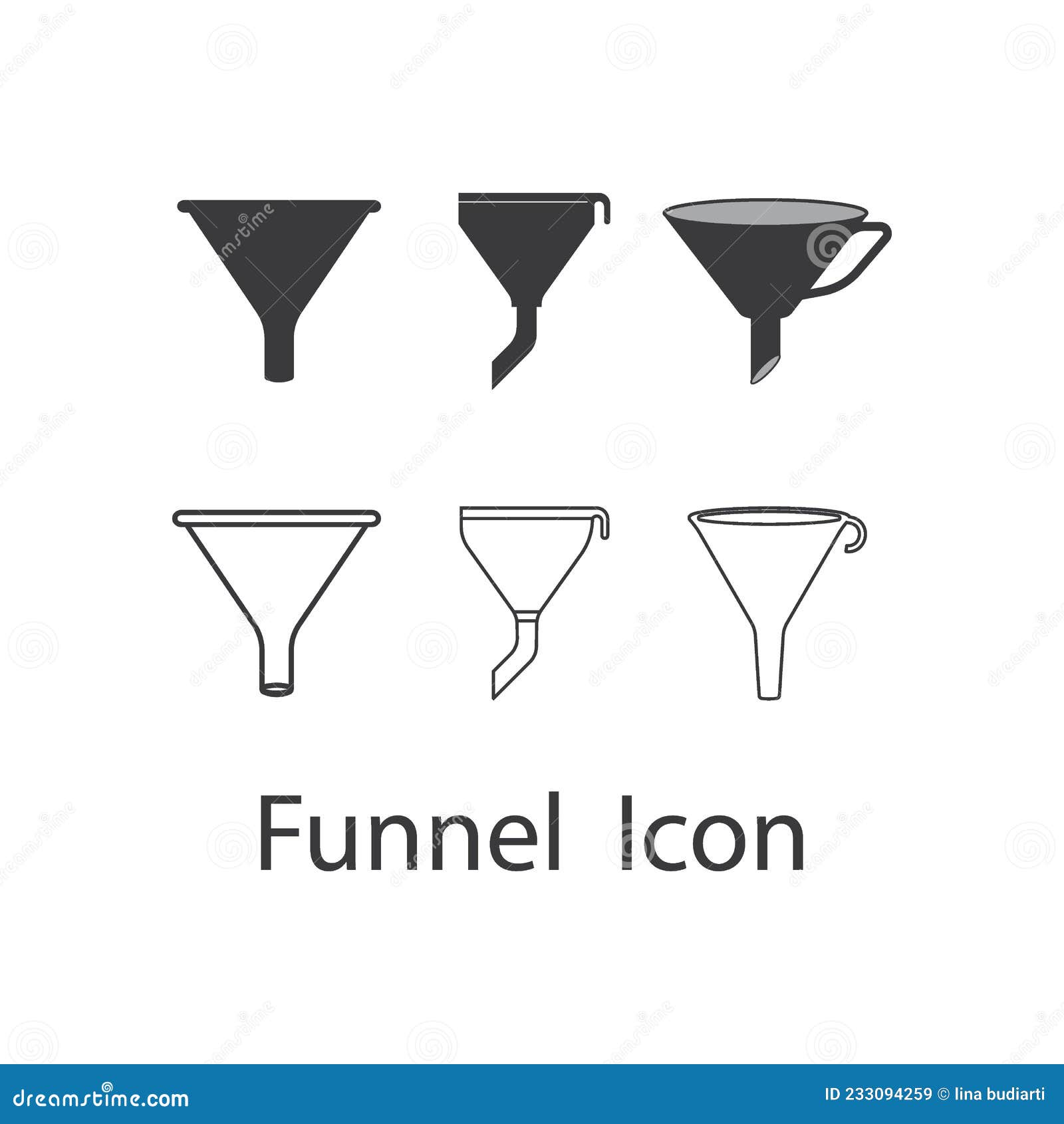 Funnel icon stock vector. Illustration of funel, cone - 233094259