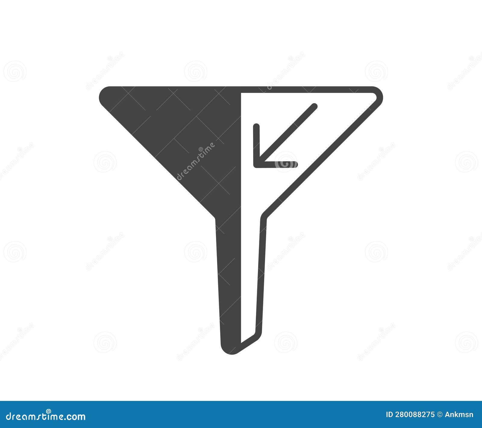 Funnel Icon Vector. Sort Sign, Filter Symbol Black and White Stock ...
