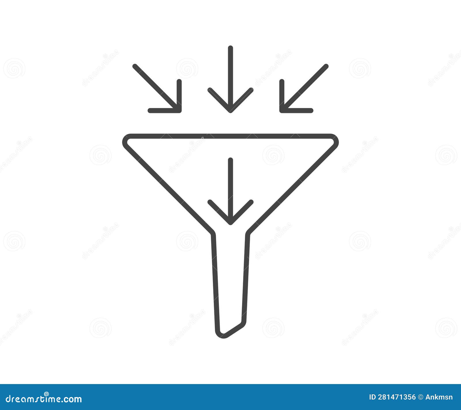 Funnel Icon Vector. Sort Sign, Filter Symbol Black and White Stock ...