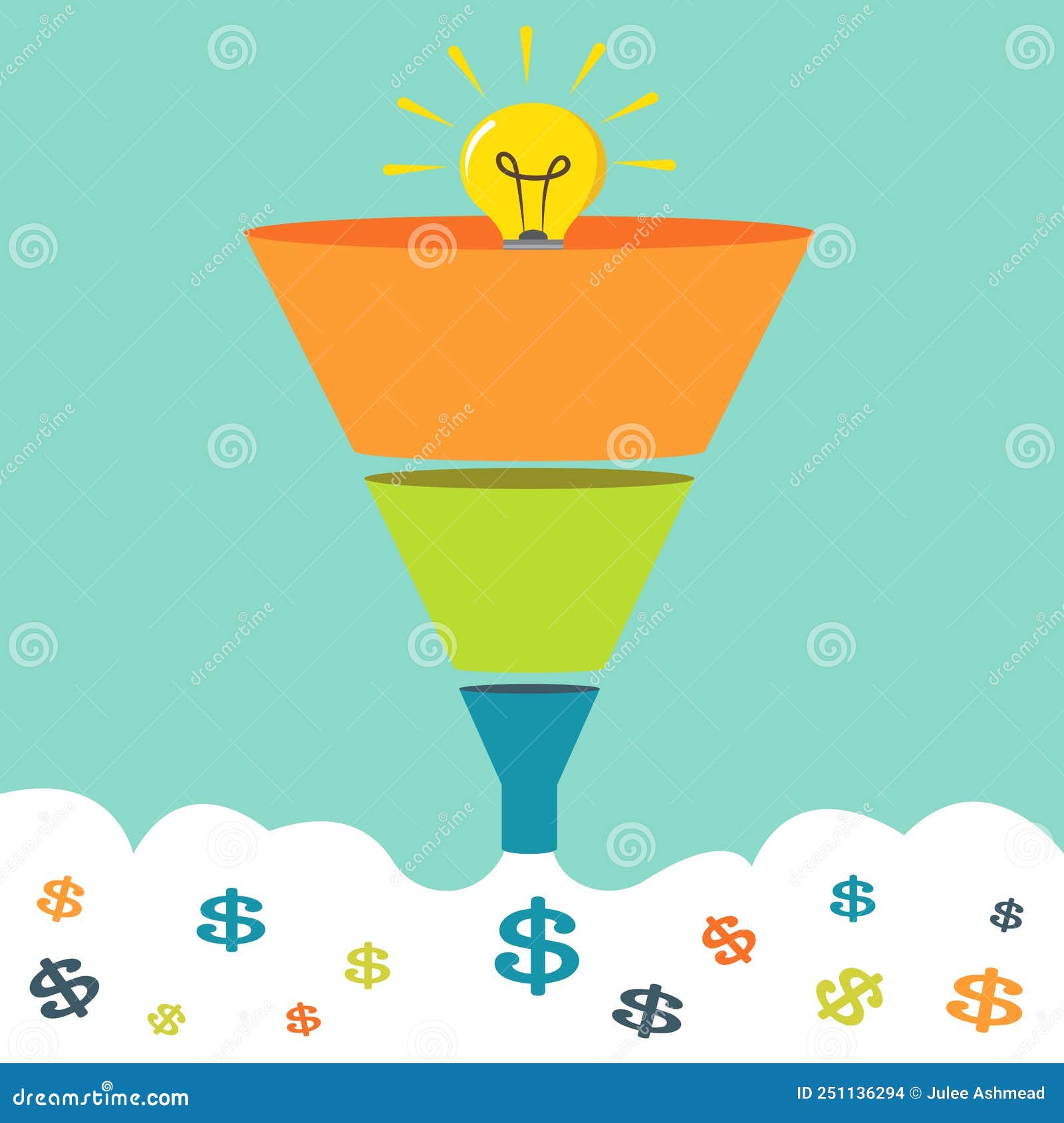 Funnel of Ideas Vector Illustration Stock Vector - Illustration of ...