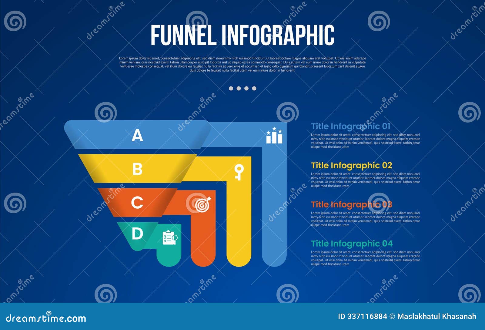 Funnel Infographic with Reverse Pyramid and Long Rectangle Extension ...