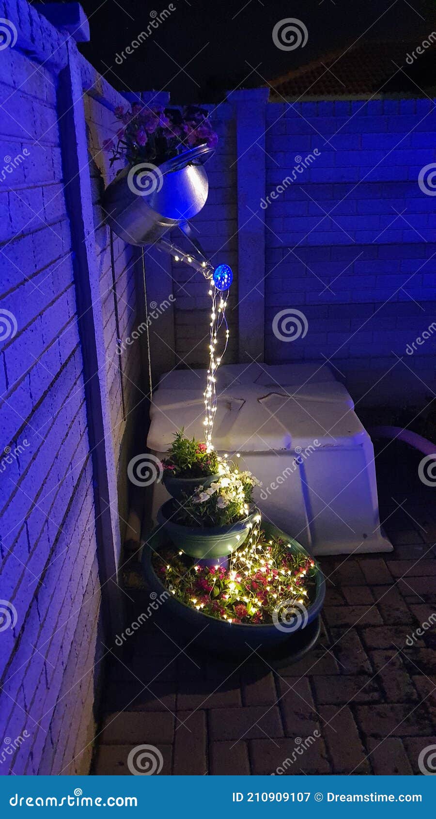 Funnel with led waterfall stock image. Image of flower - 210909107