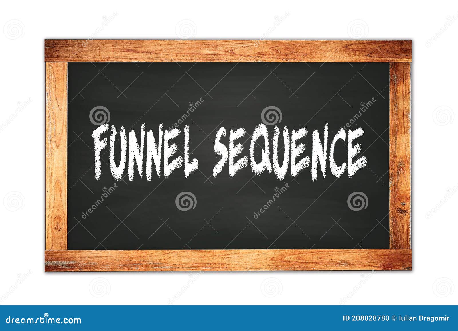 FUNNEL SEQUENCE Text Written on Wooden Frame School Blackboard Stock ...