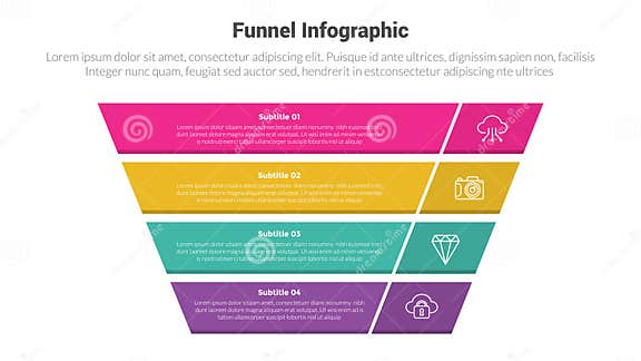 Funnel Shape Infographics Template Diagram with Reverse Pyramid Shape ...