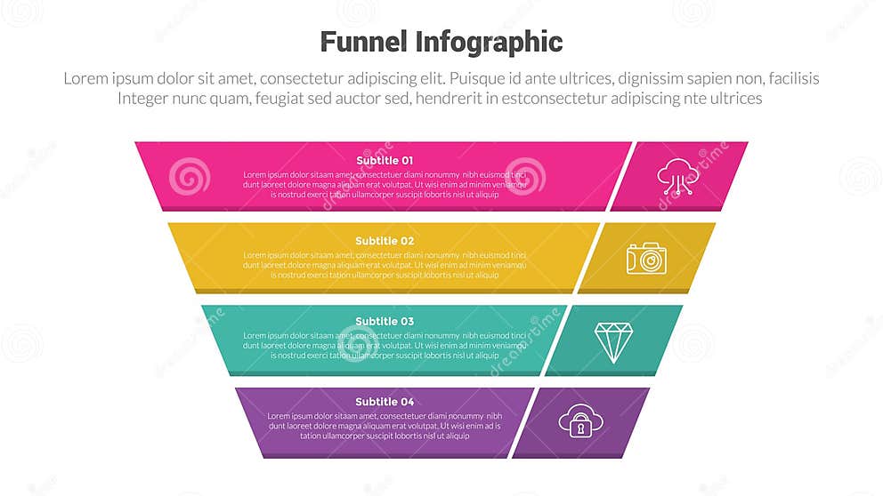 Funnel Shape Infographics Template Diagram with Reverse Pyramid Shape ...
