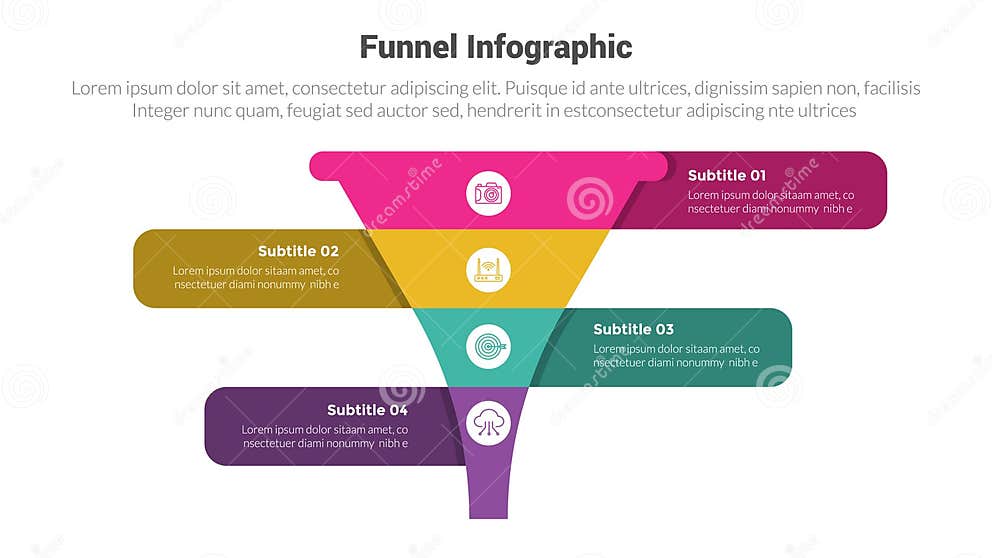 Funnel Shape Infographics Template Diagram with Sharp Pyramid Reverse ...