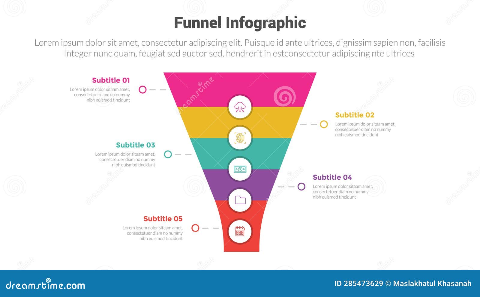 Funnel Shape Infographics Template Diagram with Shrink Reverse Pyramid ...