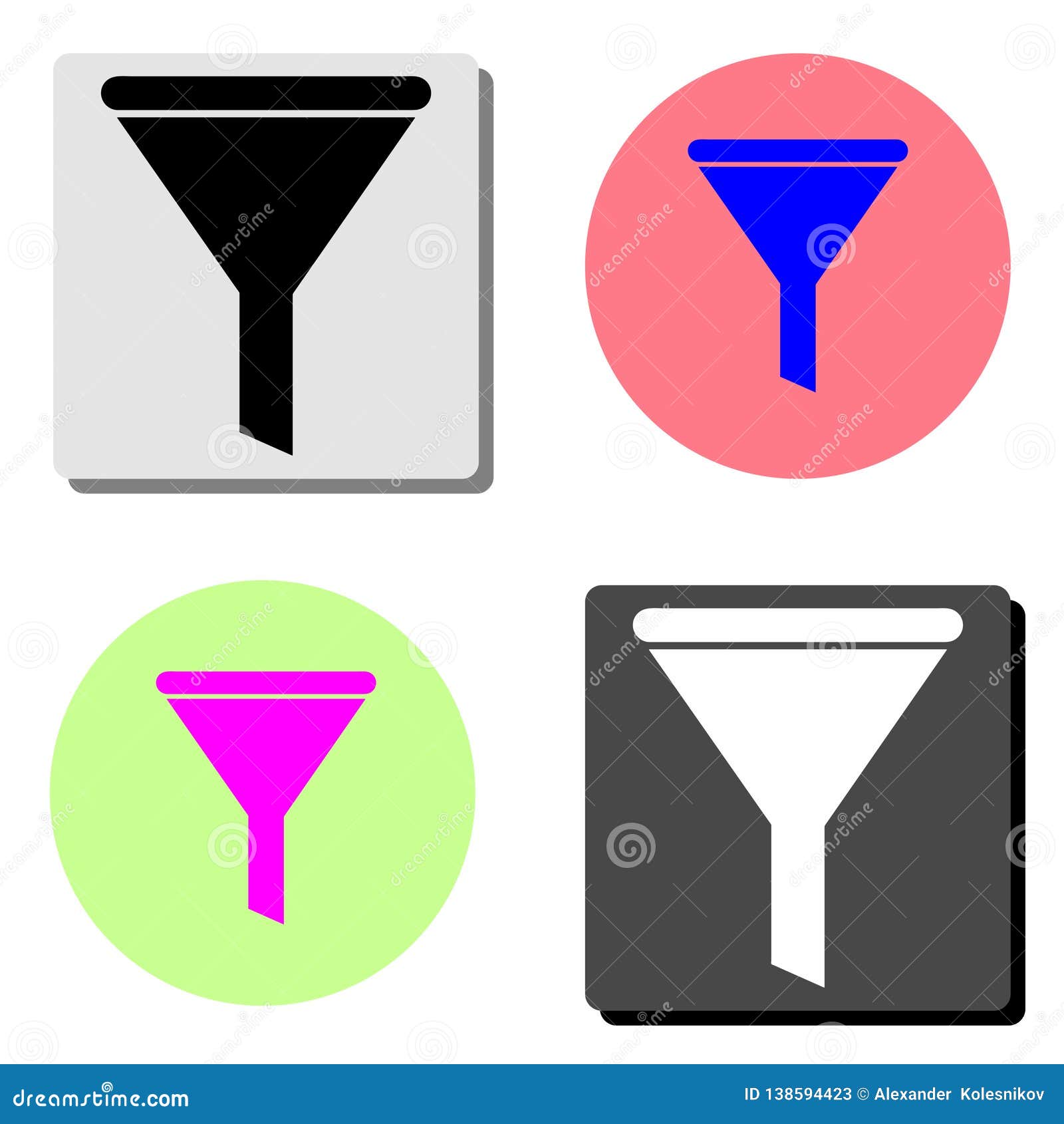 Funnel. flat vector icon stock illustration. Illustration of silhouette ...