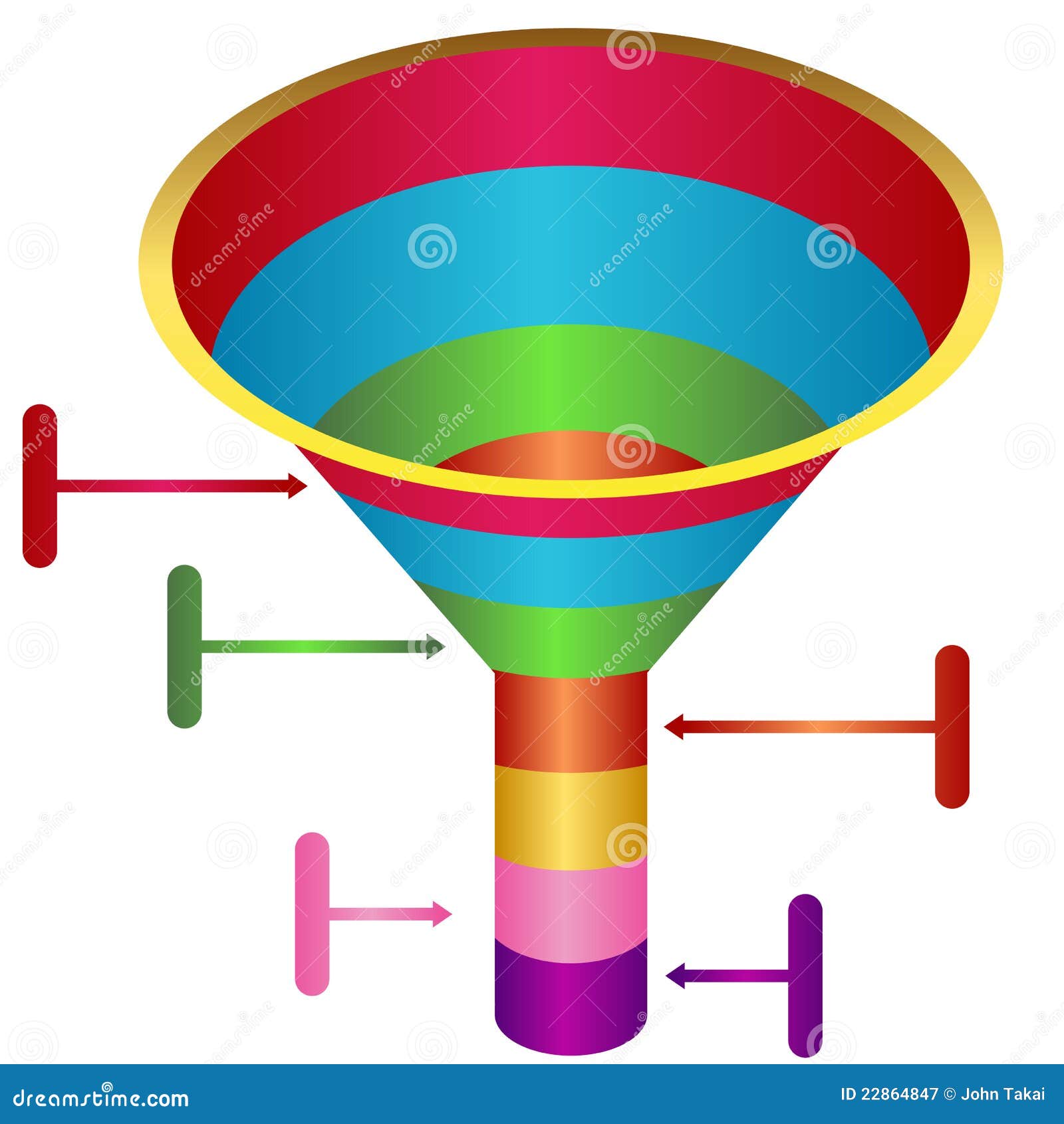 3d Layered Funnel Chart Vector Illustration | CartoonDealer.com #43211002