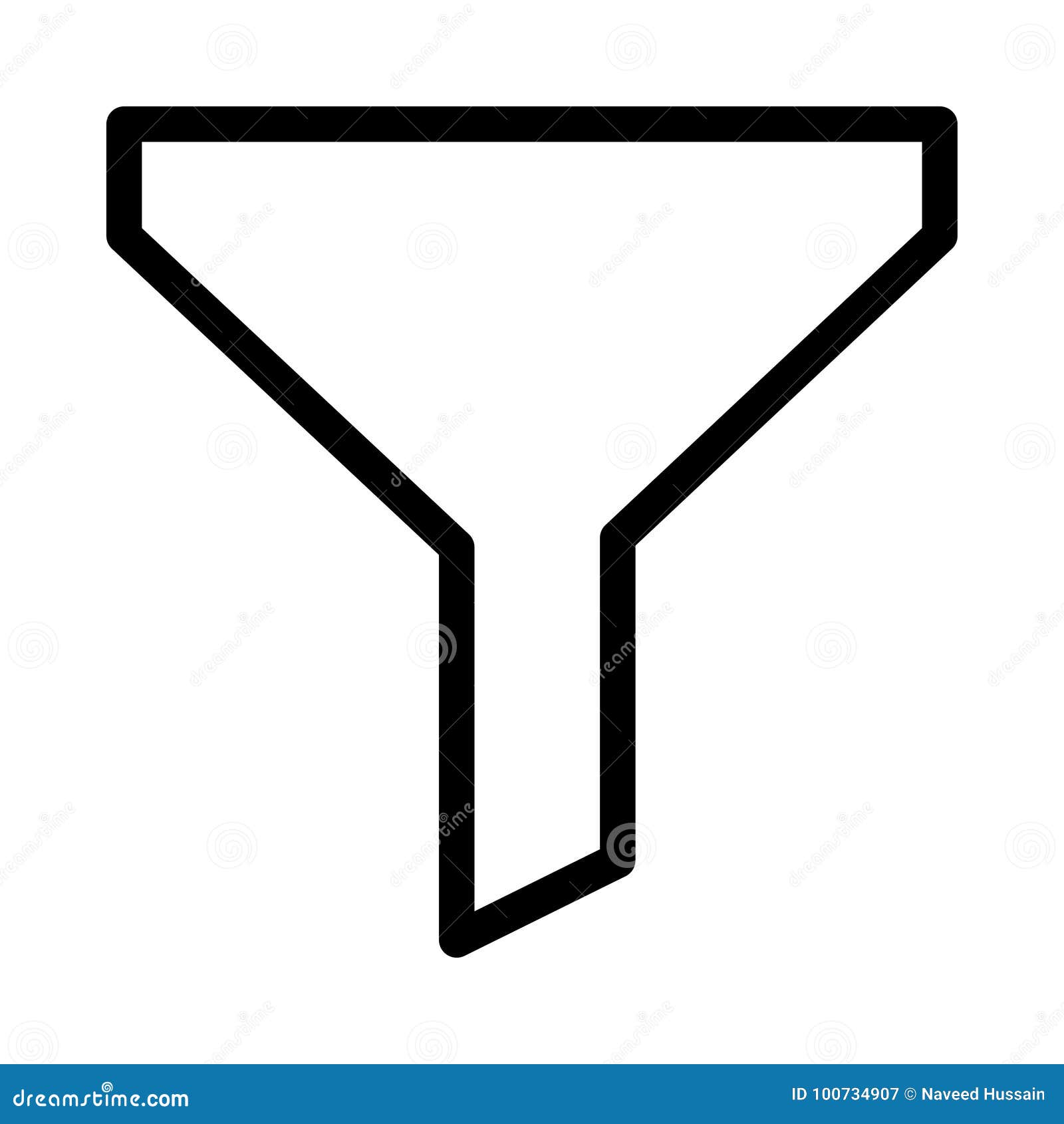 Funnel icon stock illustration. Illustration of thin - 100734907