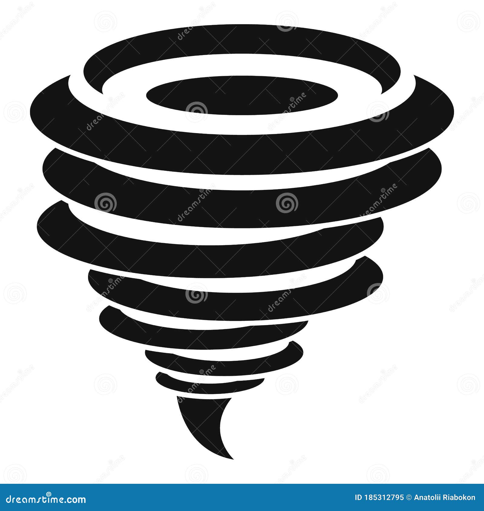 Funnel Tornado Icon, Simple Style Stock Vector - Illustration of swirl ...
