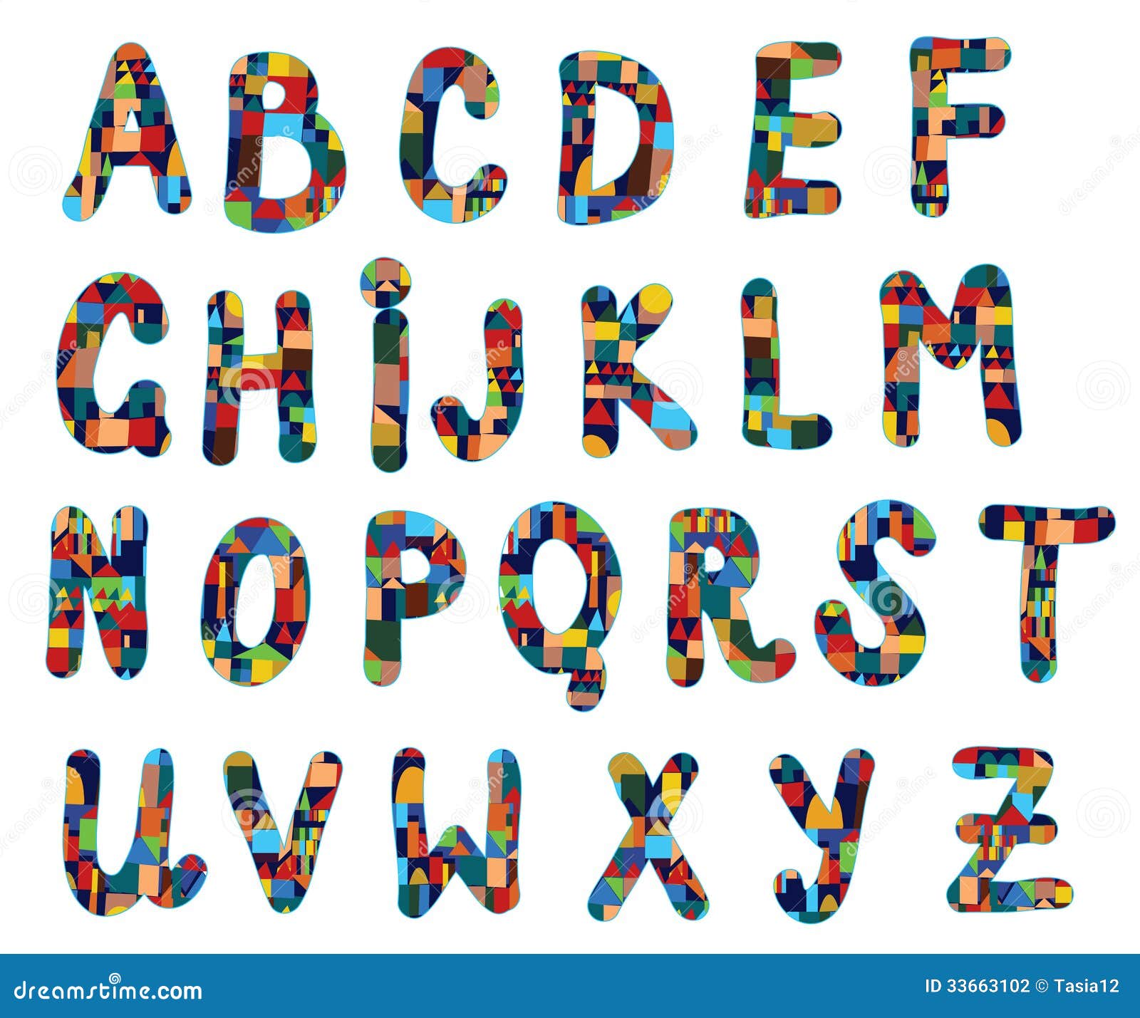 Funny abc geometric design stock vector. Illustration of design - 33663102