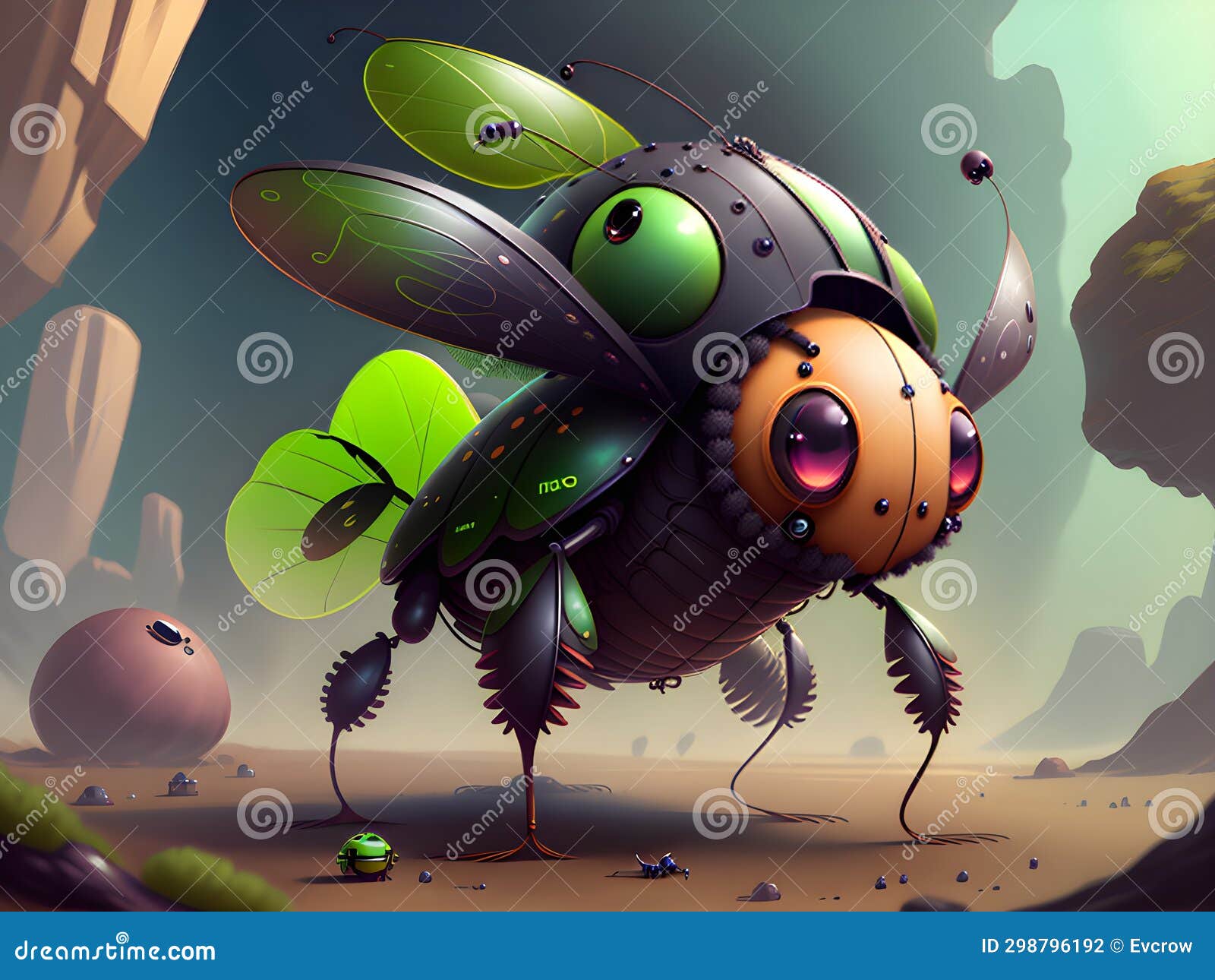 Funny abstract bug stock illustration. Illustration of happy - 298796192