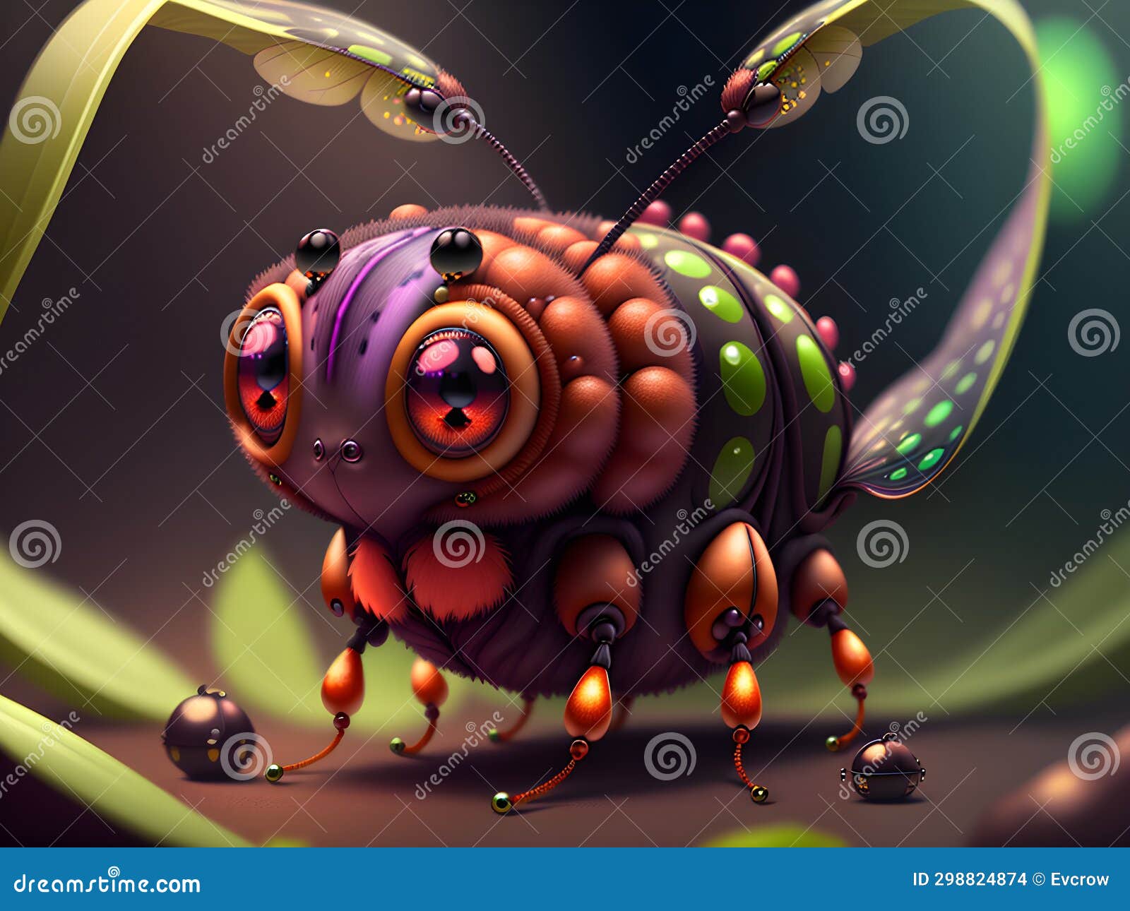 Funny abstract bug stock illustration. Illustration of white - 298824874