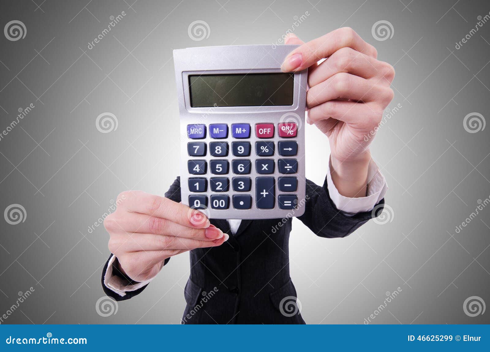 Funny Accountant with Calculator Stock Image - Image of finance ...