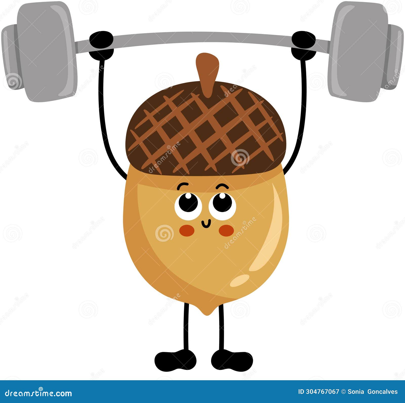 Funny Acorn Mascot Making Gym.cdr Stock Illustration - Illustration of ...
