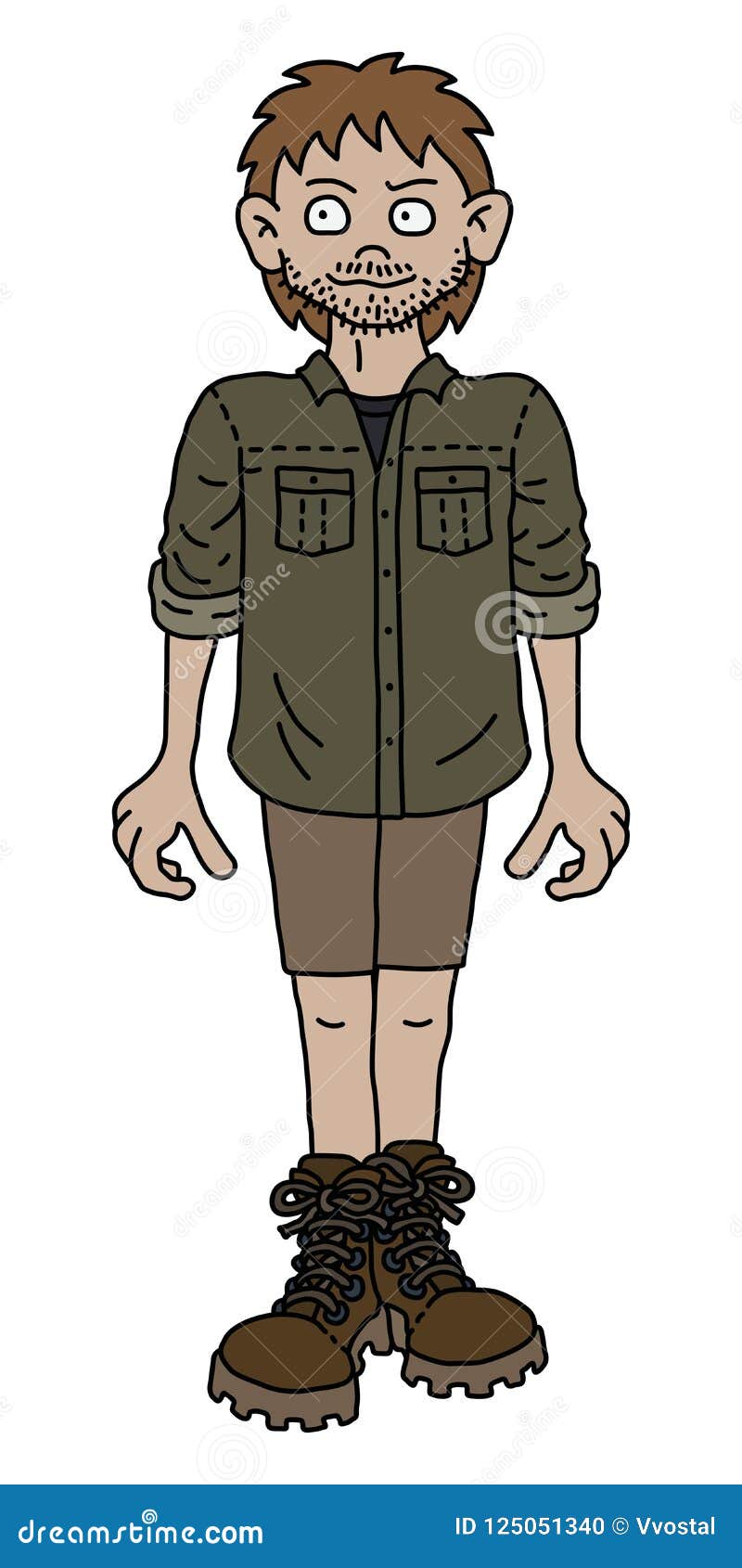 The Funny Adventure Man in Khaki Stock Vector - Illustration of ...