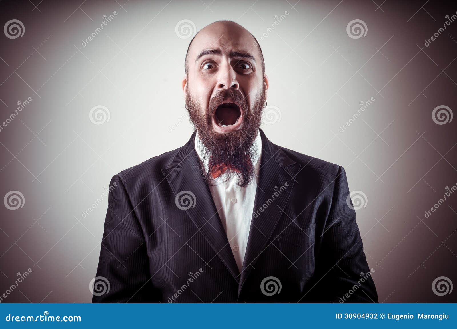 Funny Afraid Elegant Bearded Man Stock Photo - Image of portrait ...