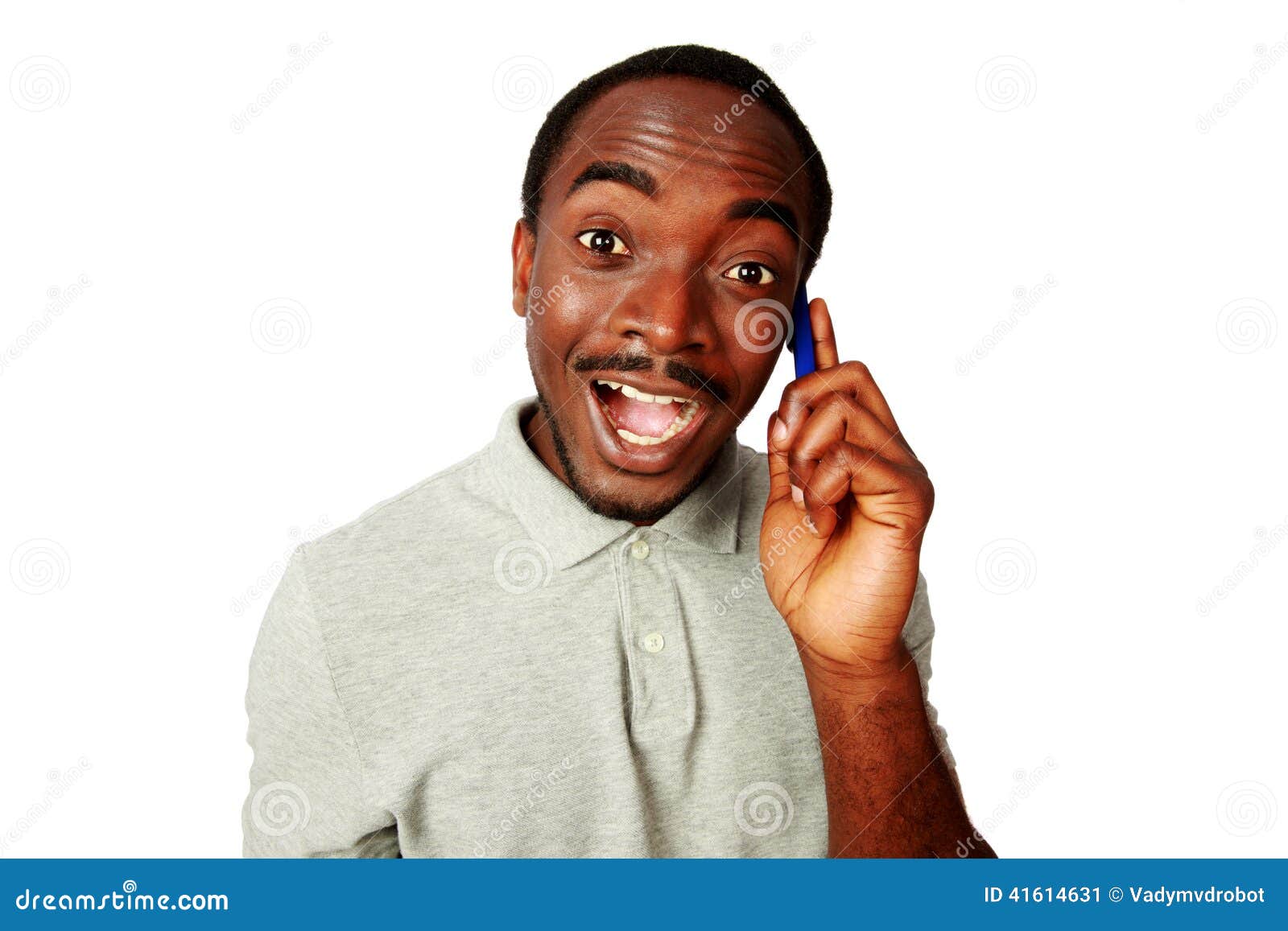 Funny African American Dad And Daughter Girl Making Pepper Royalty-Free ...