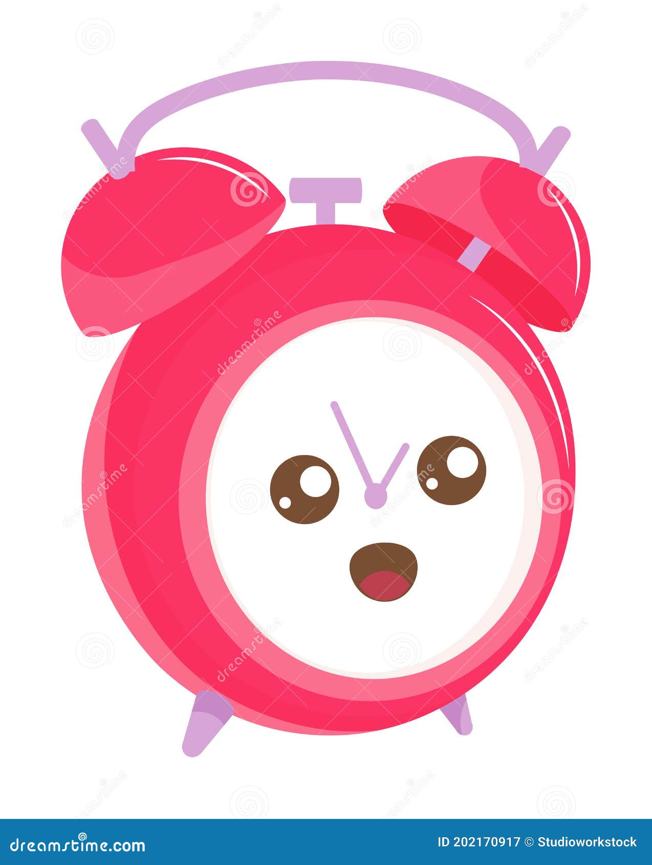 Funny Alarm Clock with Surprise Emotion on Face Stock Vector ...