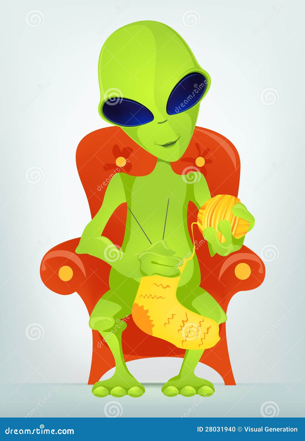 Funny Alien stock vector. Illustration of hobby, grey - 28031940