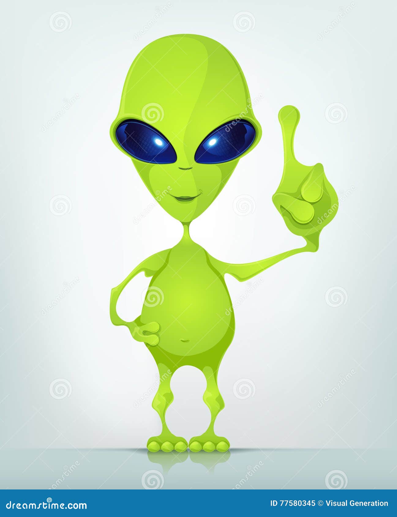 Funny Alien Cartoon Illustration Stock Illustration - Illustration of ...