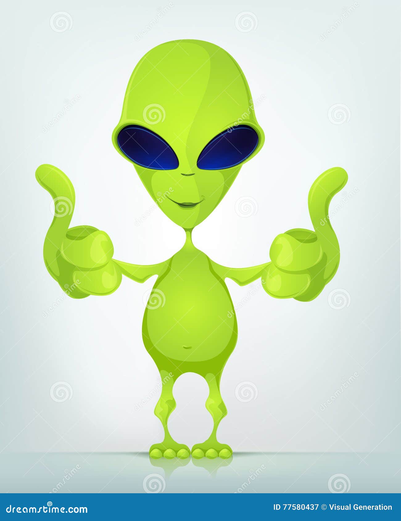 Funny Alien Cartoon Illustration Stock Illustration - Illustration of ...