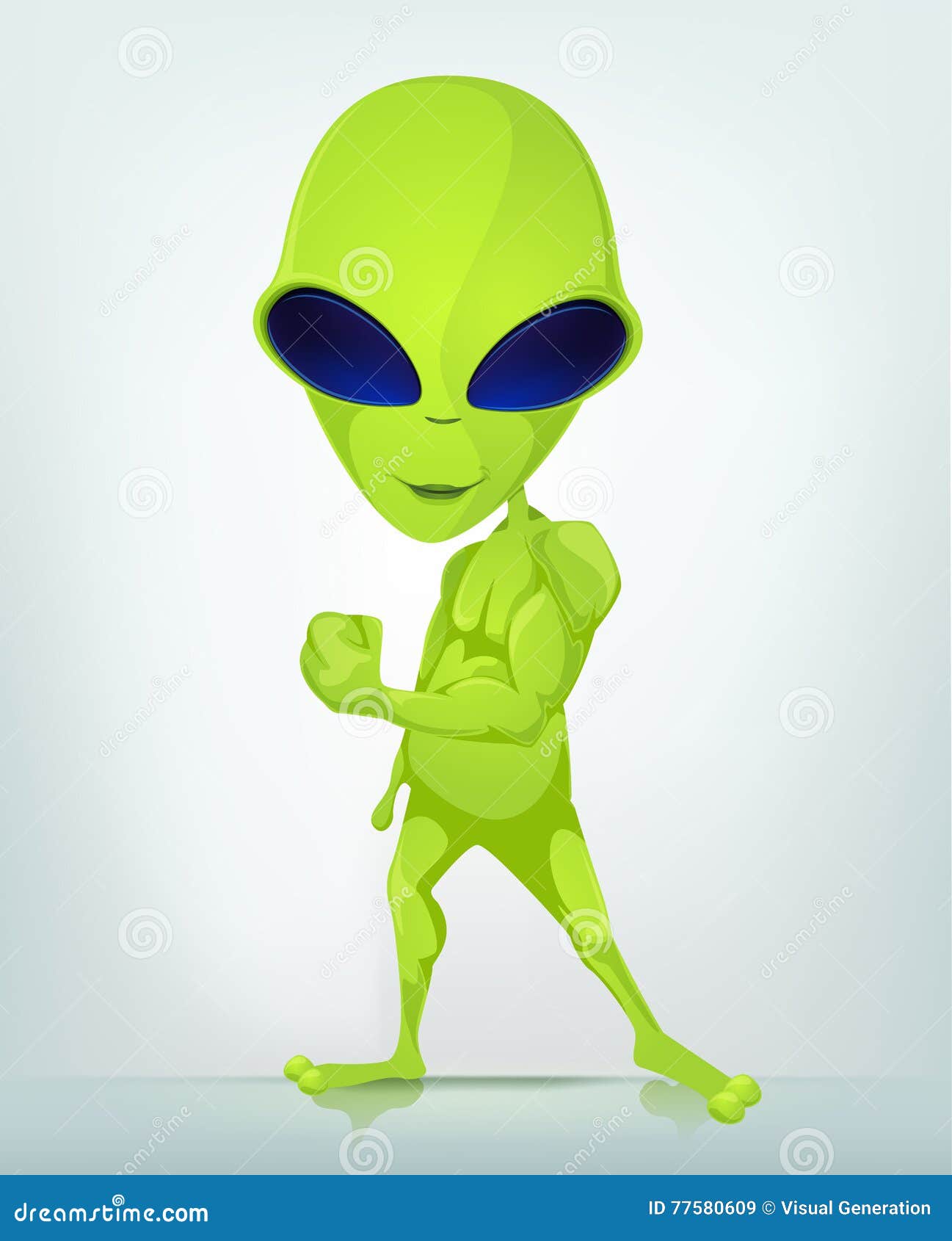 Funny Alien Cartoon Illustration Stock Illustration - Illustration of ...