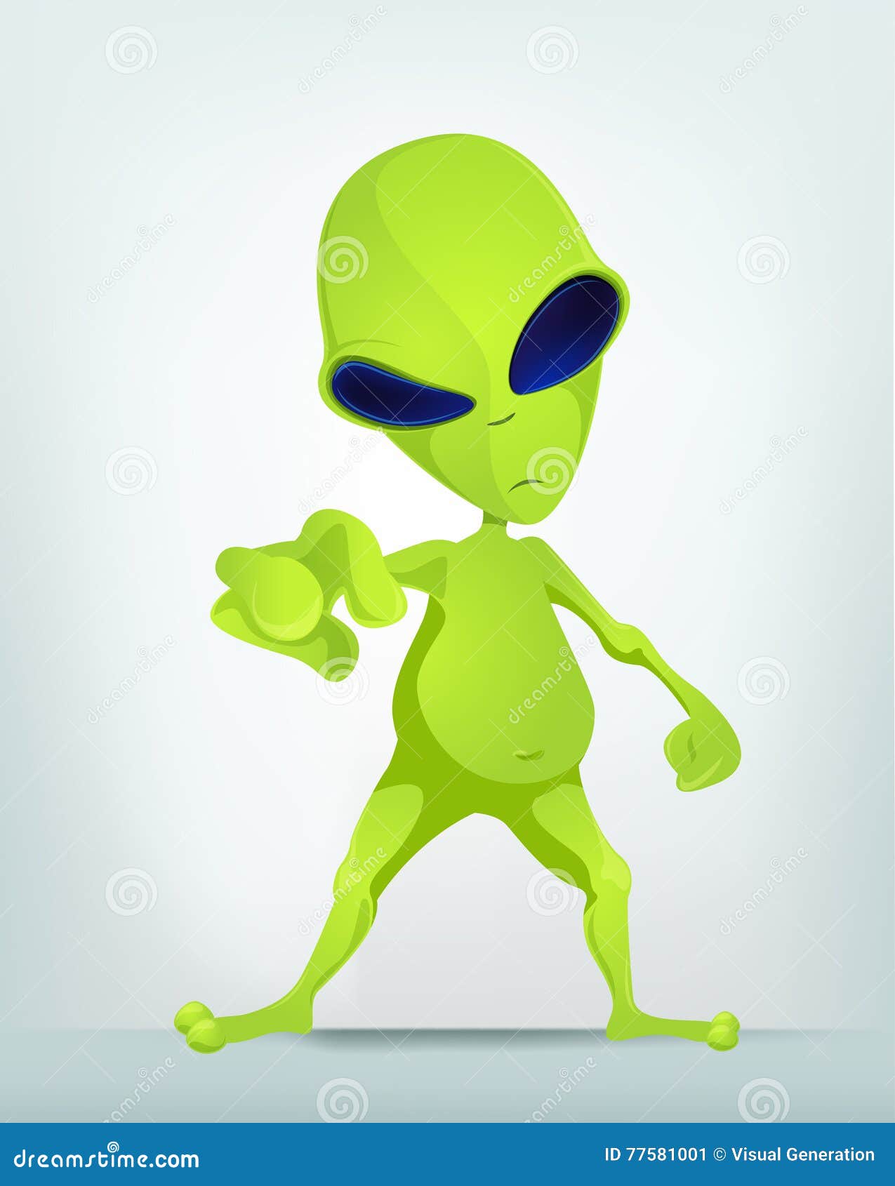 Funny Alien Cartoon Illustration Stock Illustration - Illustration of ...