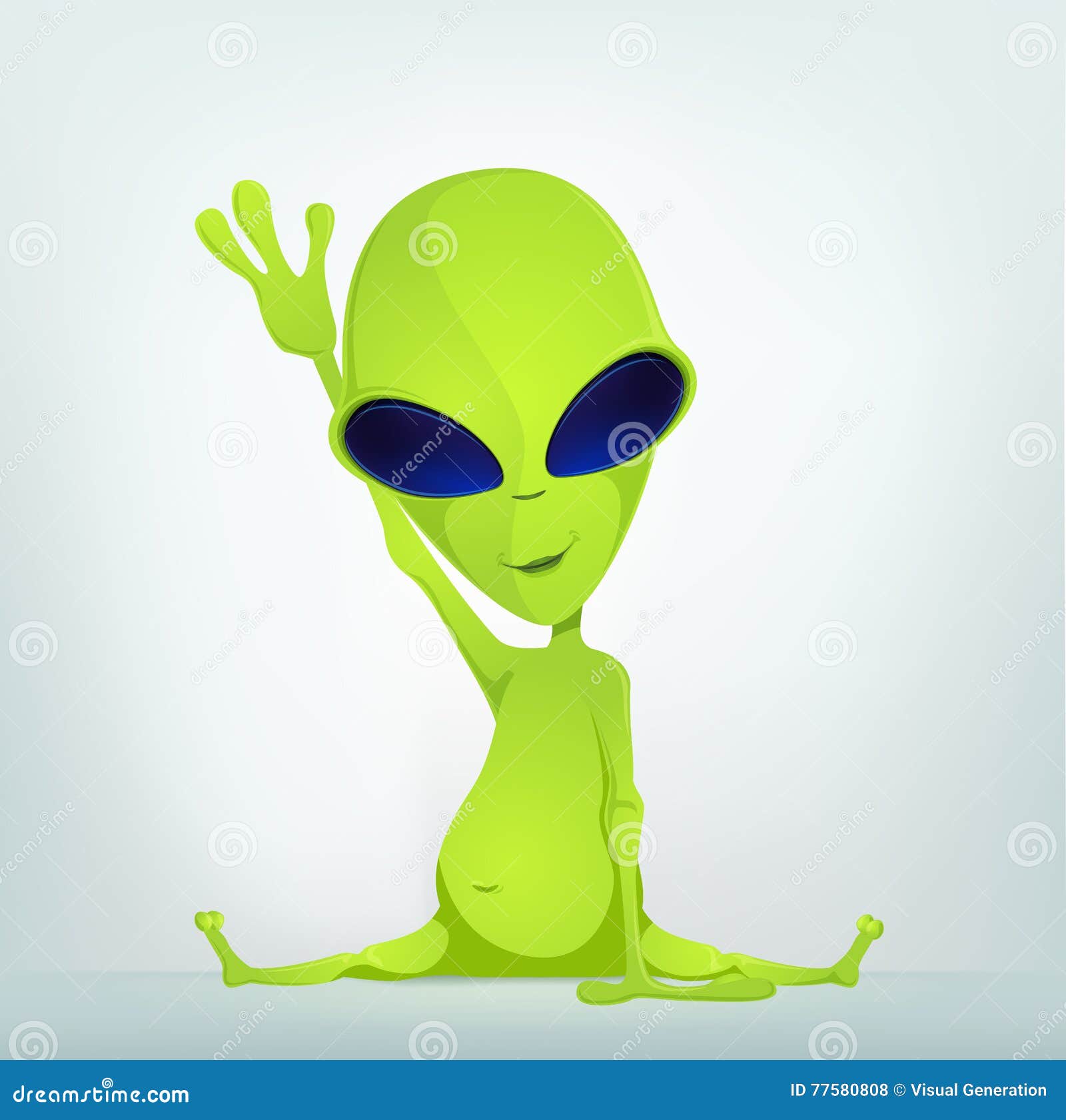 Funny Alien Cartoon Illustration Stock Illustration - Illustration of ...
