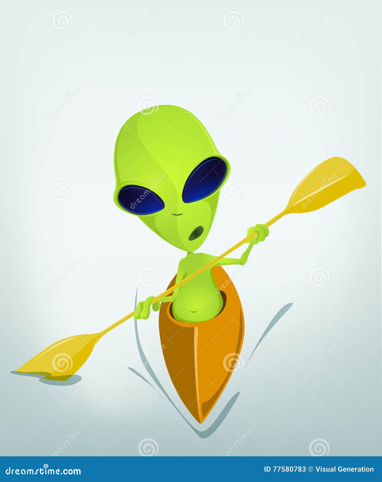 Funny Alien Cartoon Illustration Stock Illustration - Illustration of ...