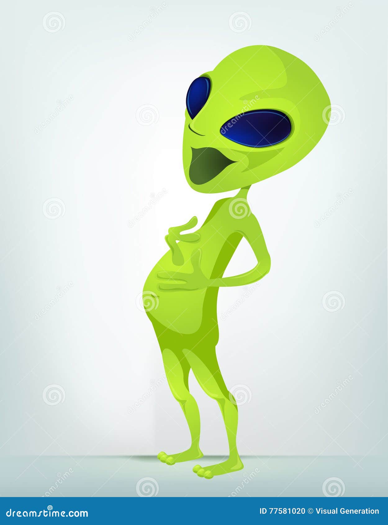 Funny Alien Cartoon Illustration Stock Illustration - Illustration of ...
